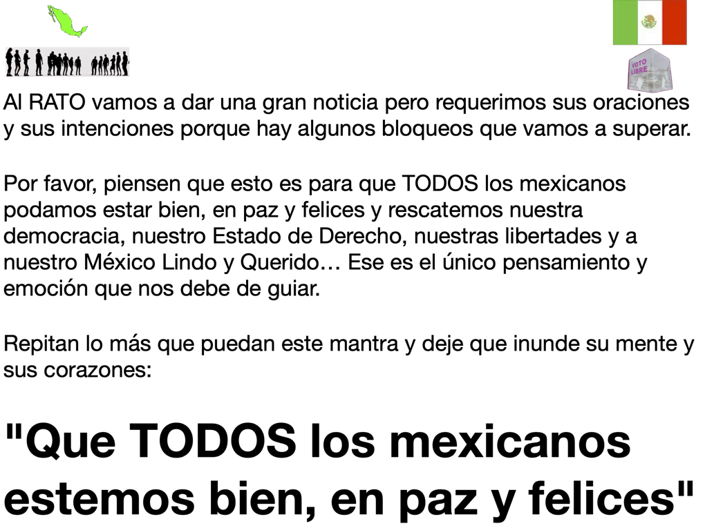 Al RATO vamos a dar una gran noticia pero requerimos sus oraciones y ...